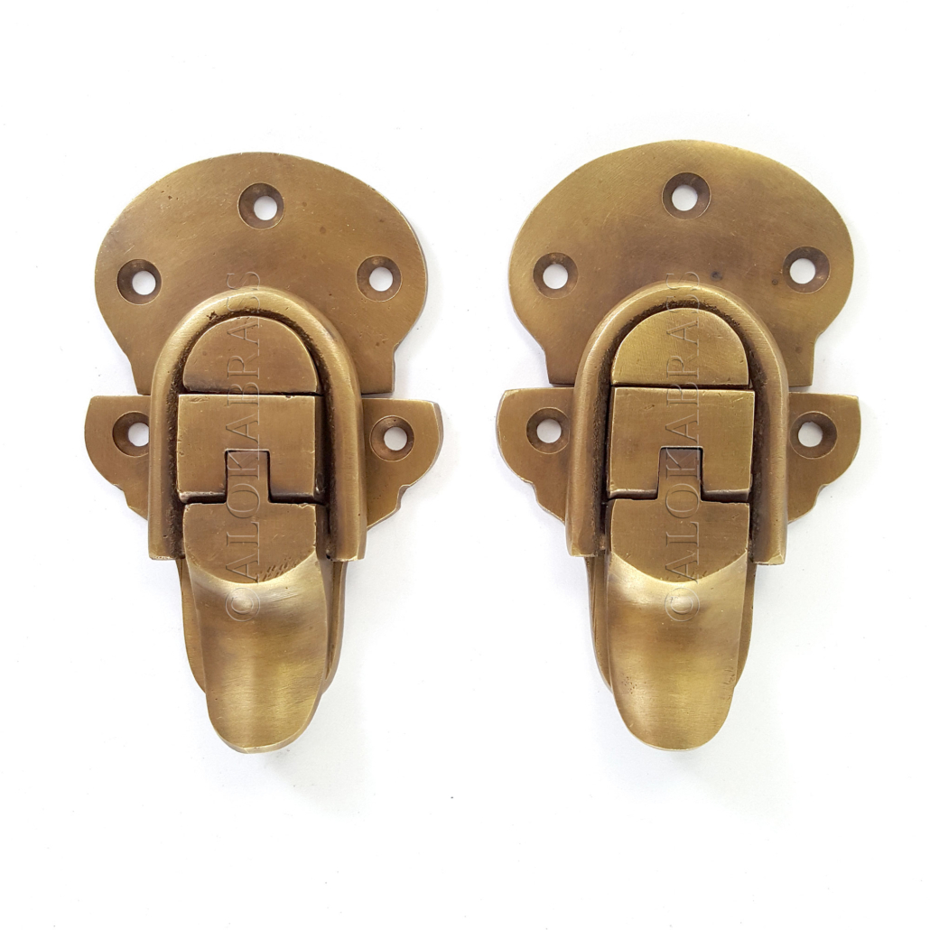 8 solid brass small 2.1/2" Trunk Catch Hasp latch for Suitcase box old ...