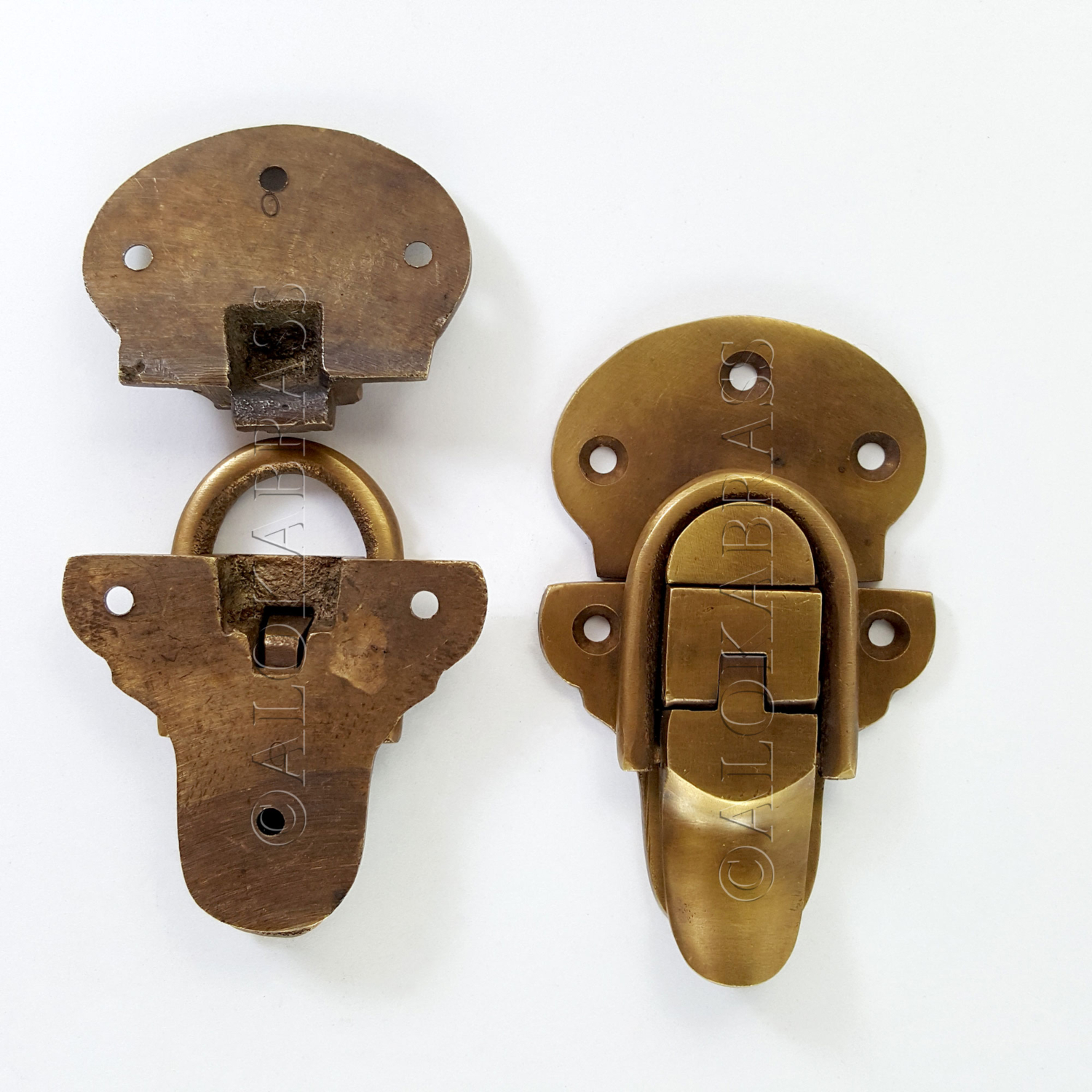 8 solid brass small 2.1/2" Trunk Catch Hasp latch for Suitcase box old ...