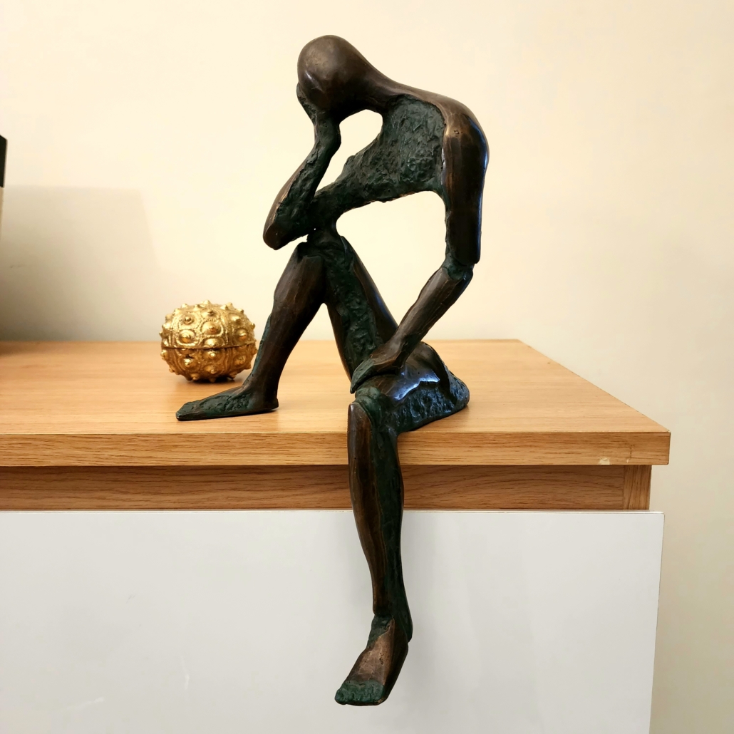 The Thinker Man Brass Statue - Aloka Brass